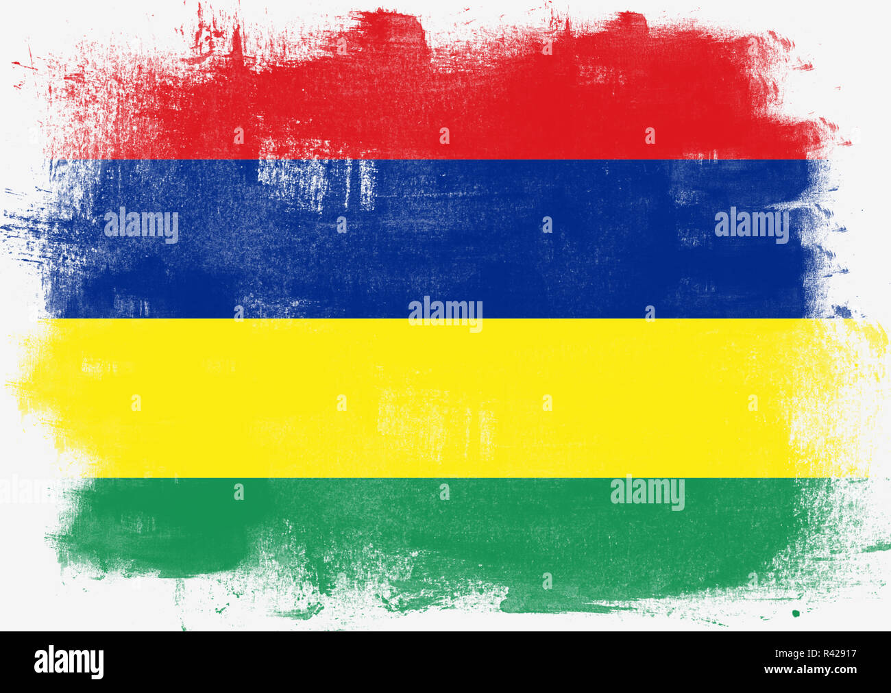 Flag of Mauritius painted with brush Stock Photo - Alamy