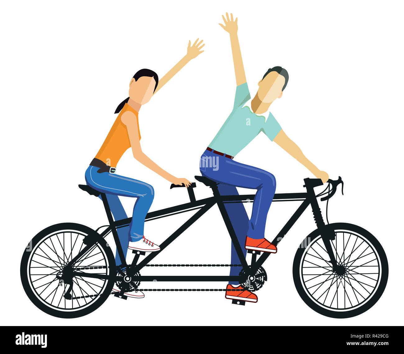 a couple drives tandem Stock Photo - Alamy