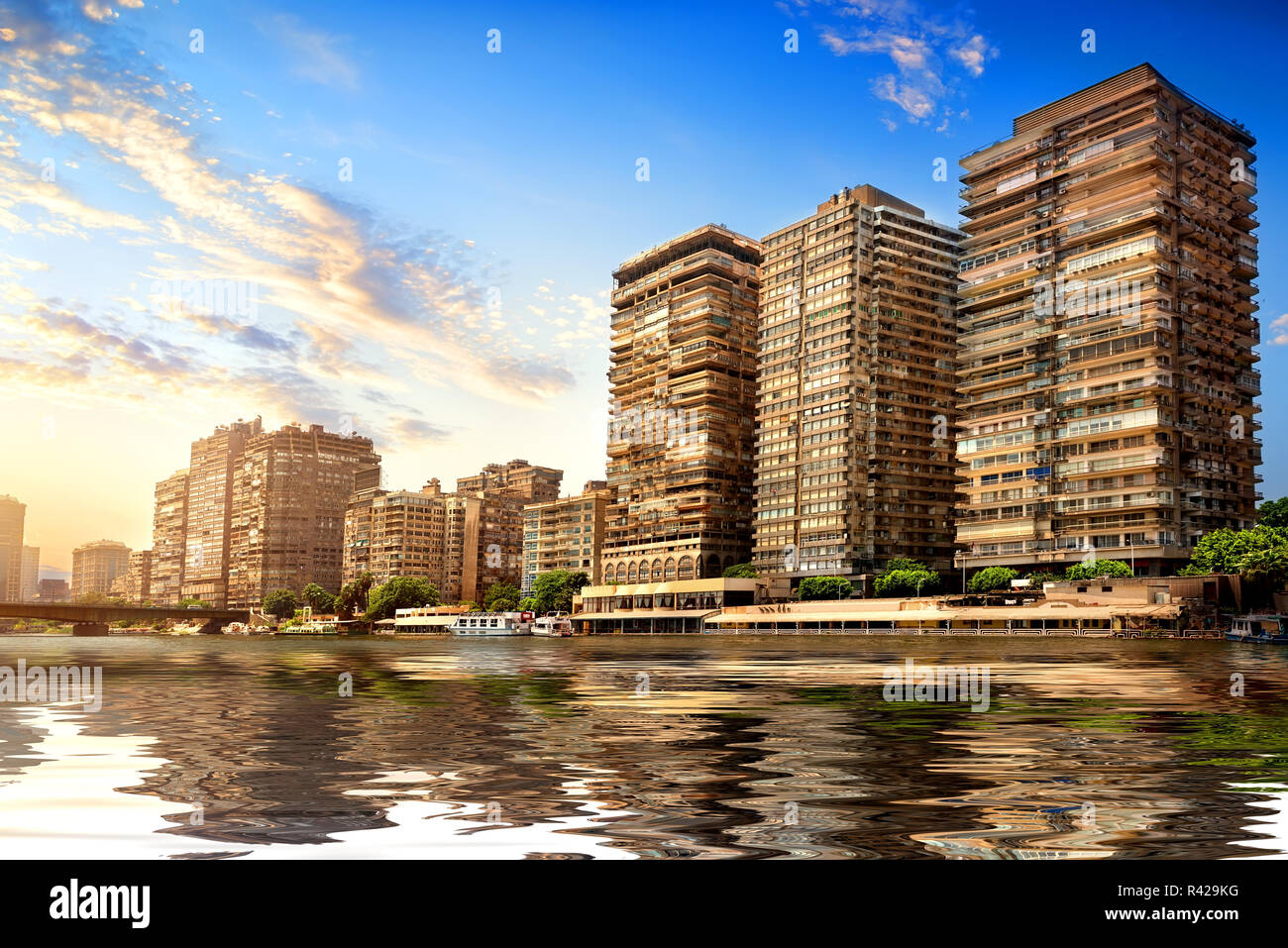 Modern Cairo on Nile Stock Photo - Alamy