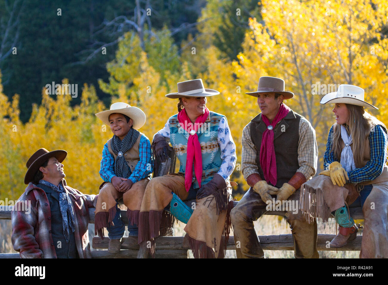 Usa, Wyoming, Shell, The Hideout Ranch, Cowboys and Cowgirls Enjoy ...