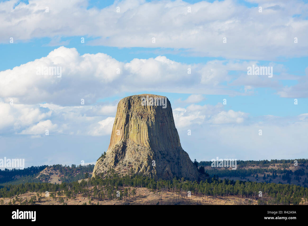 Wyoming, Devils Tower National Monument, Devils Tower Stock Photo - Alamy