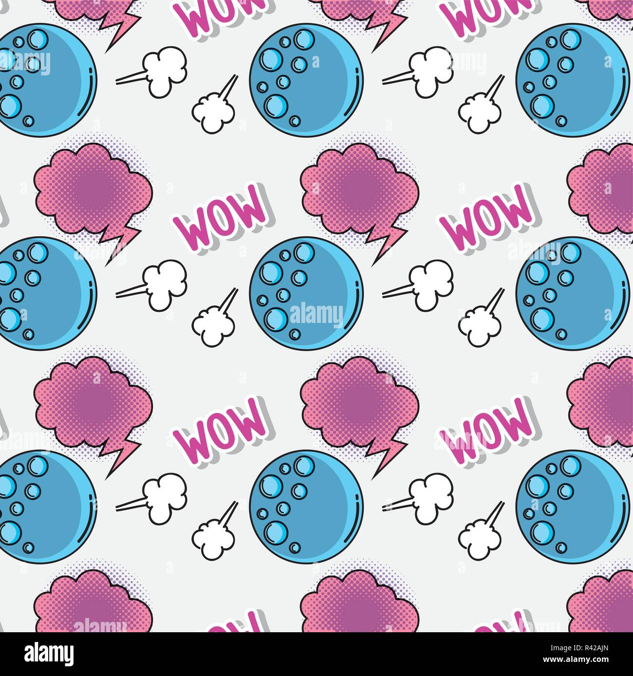 fashion planet and cloud patch background vector illustration Stock ...