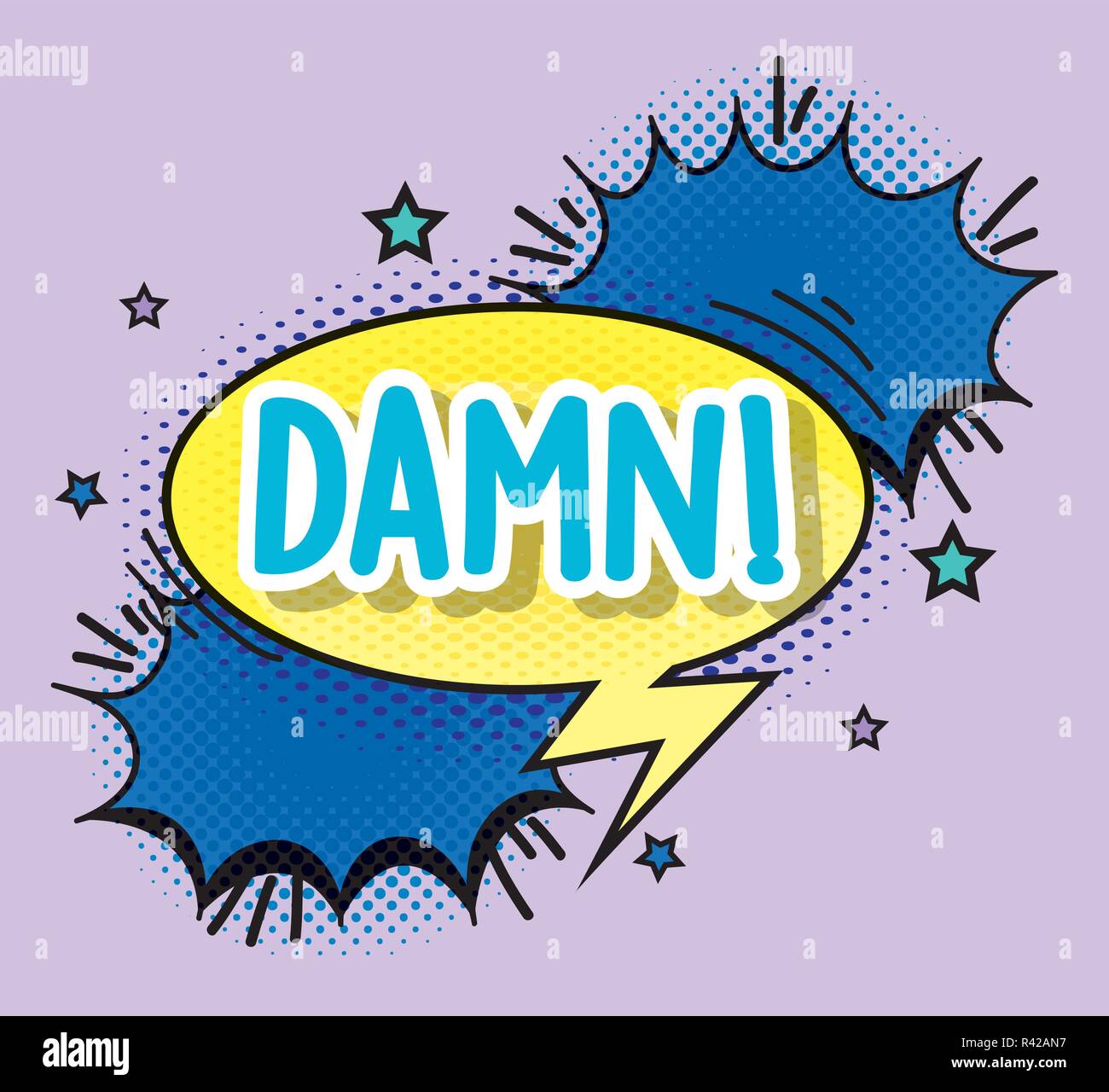 fashion chat bubble with damn message patch vector illustration Stock ...