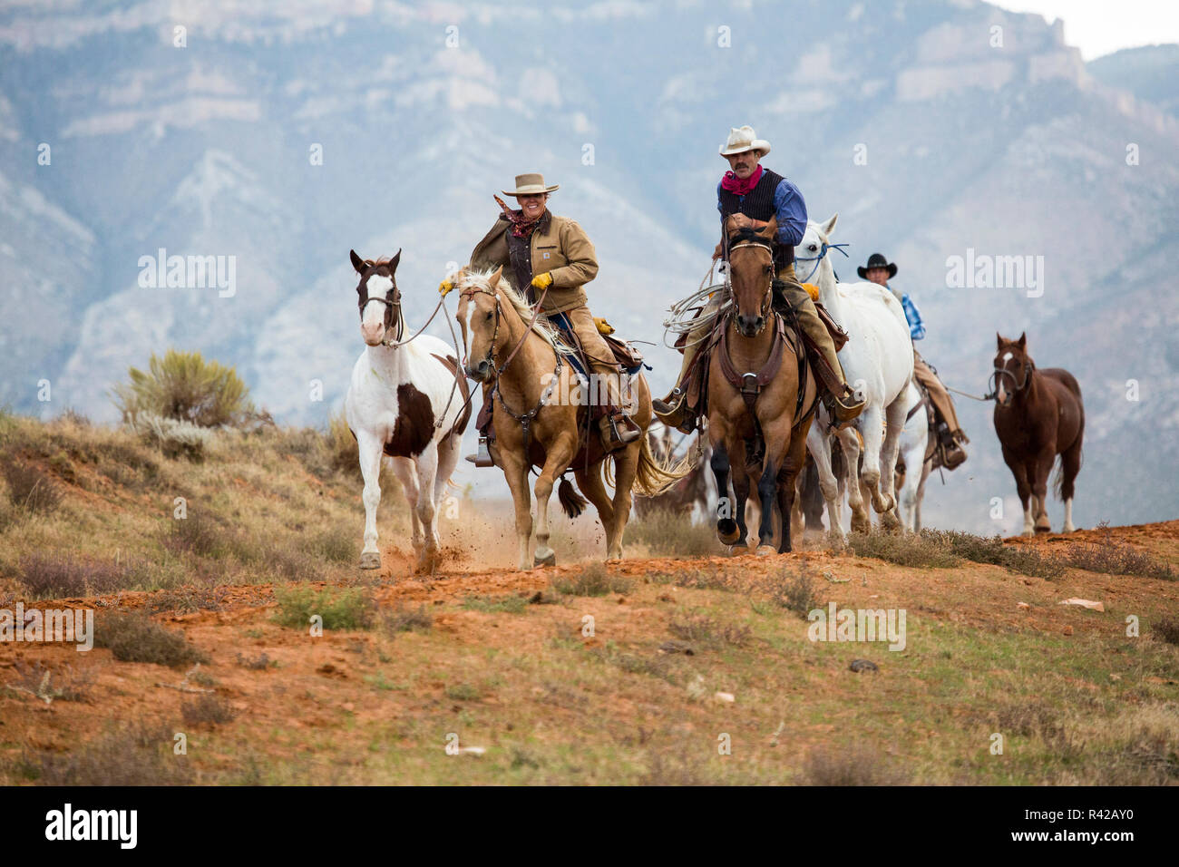 Cowboy horse cliff hi-res stock photography and images - Alamy