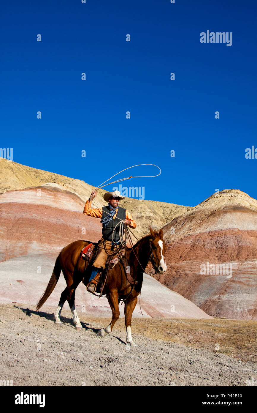 Cowboy with rope hi-res stock photography and images - Alamy