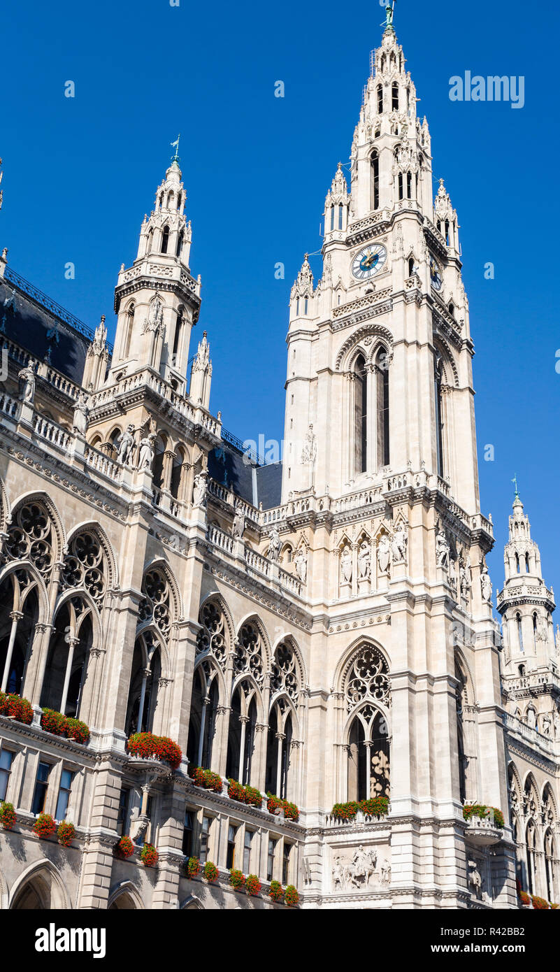facade of Rathaus (Town Hall) in Vienna Stock Photo - Alamy