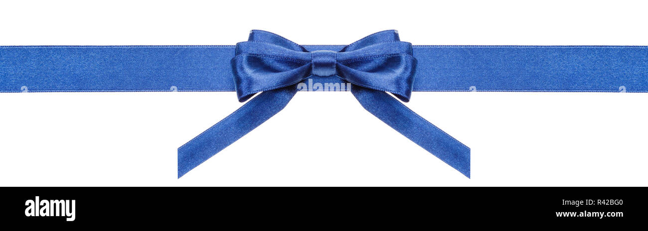 blue ribbon and symmetric bow with vertical ends Stock Photo - Alamy