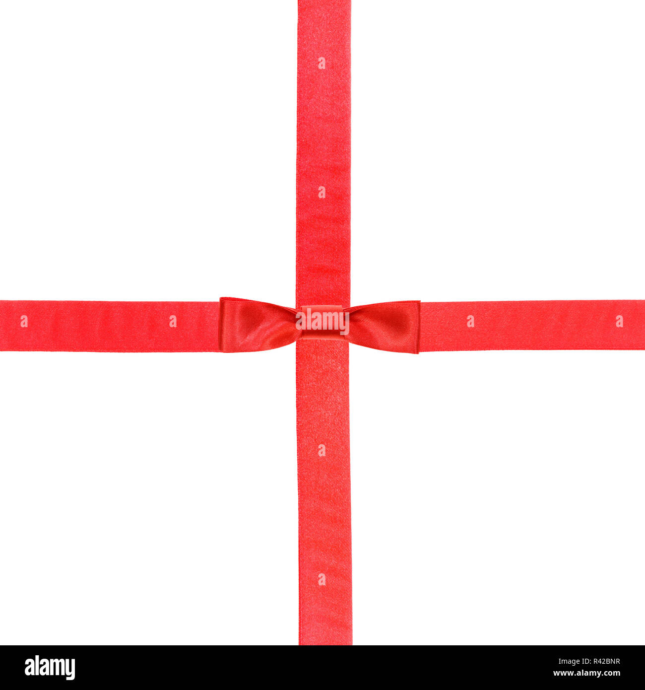 red satin bow knot and ribbons on white - set 17 Stock Photo - Alamy