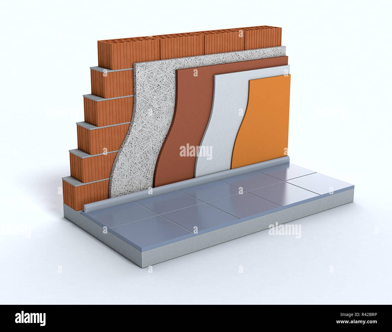 Architectural Cross Section Wall Insulation