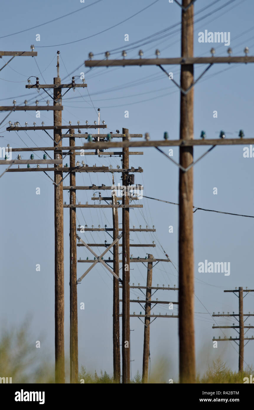 Utility pole in desert hi-res stock photography and images - Alamy