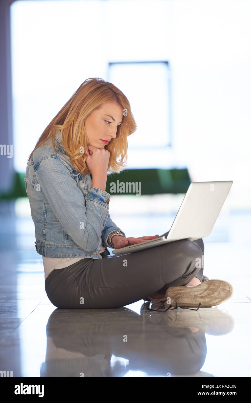 student girl with laptop computer Stock Photo - Alamy
