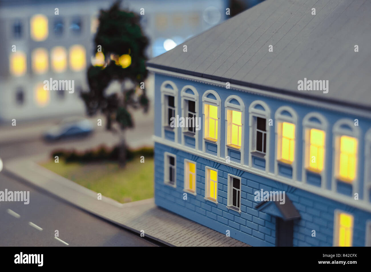 Model of small buildings and streets of the whole city Stock Photo - Alamy
