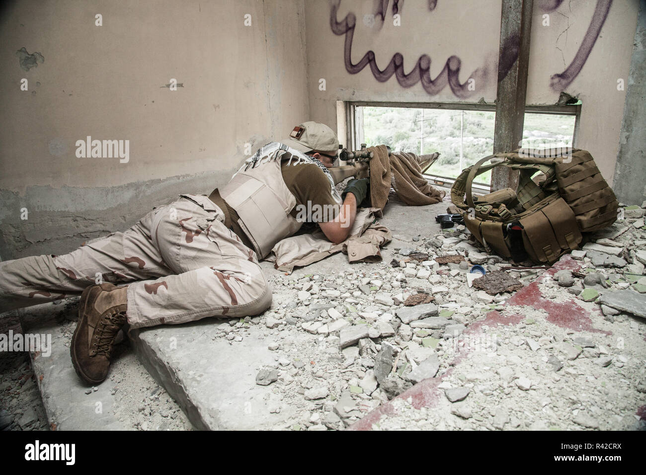 Navy Seal Sniper Stock Photo Alamy