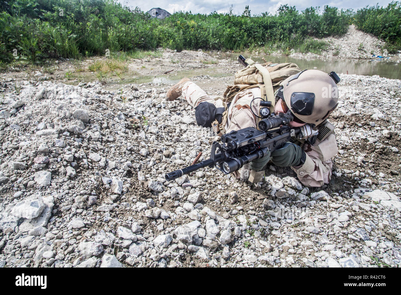 Navy SEAL in action Stock Photo - Alamy