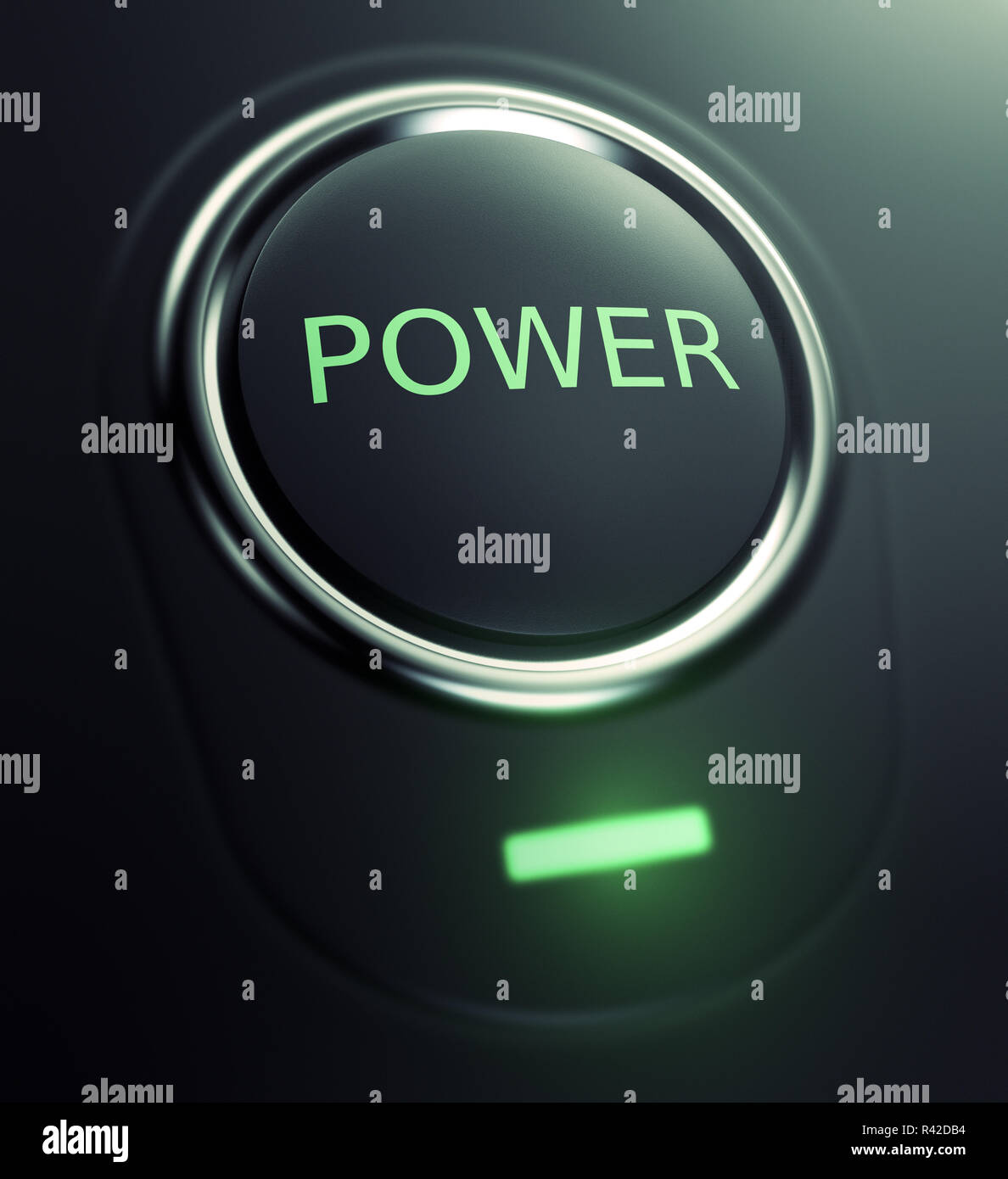button with text power Stock Photo - Alamy