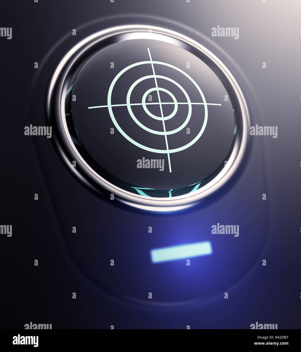 button with target symbol Stock Photo - Alamy