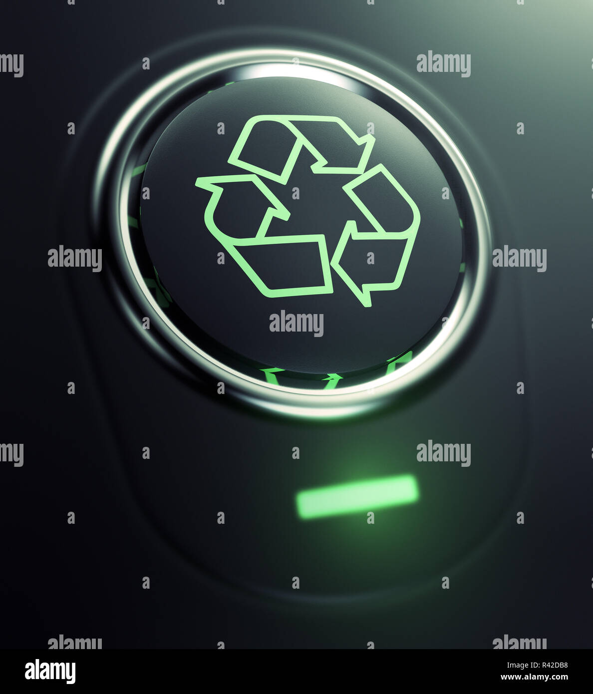 button with recycle symbol Stock Photo - Alamy