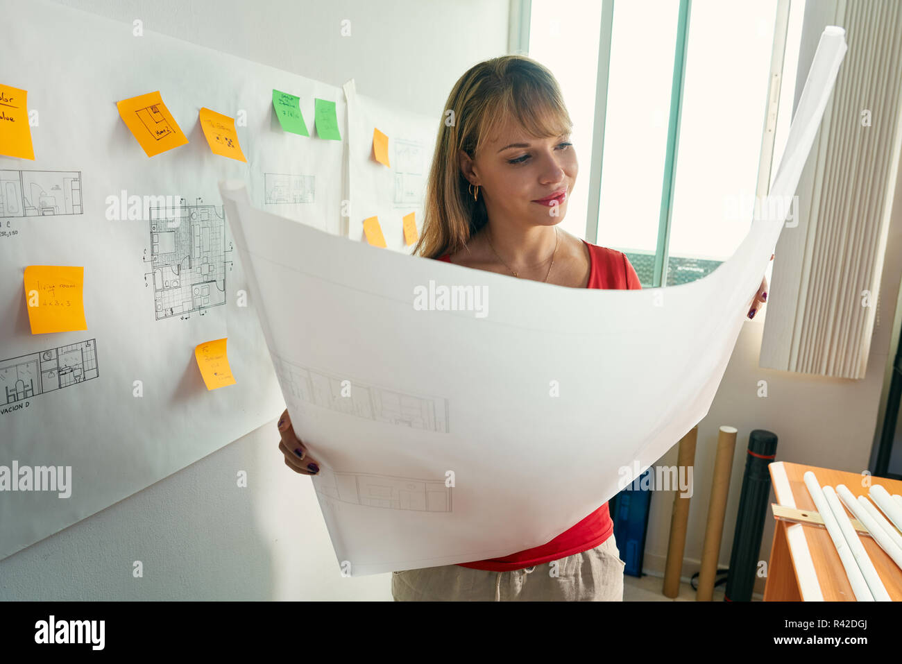 2 Young Architect College Student Doing Homework Drawing Project Stock ...