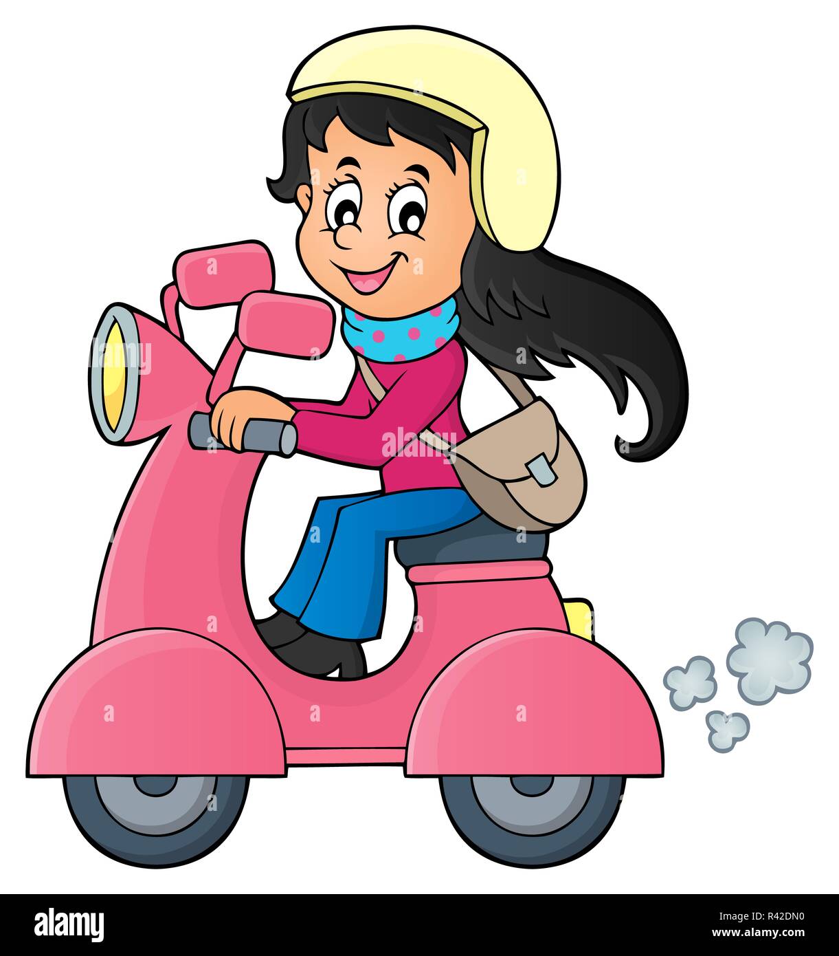 Happy girl riding on Cut Out Stock Images & Pictures - Alamy