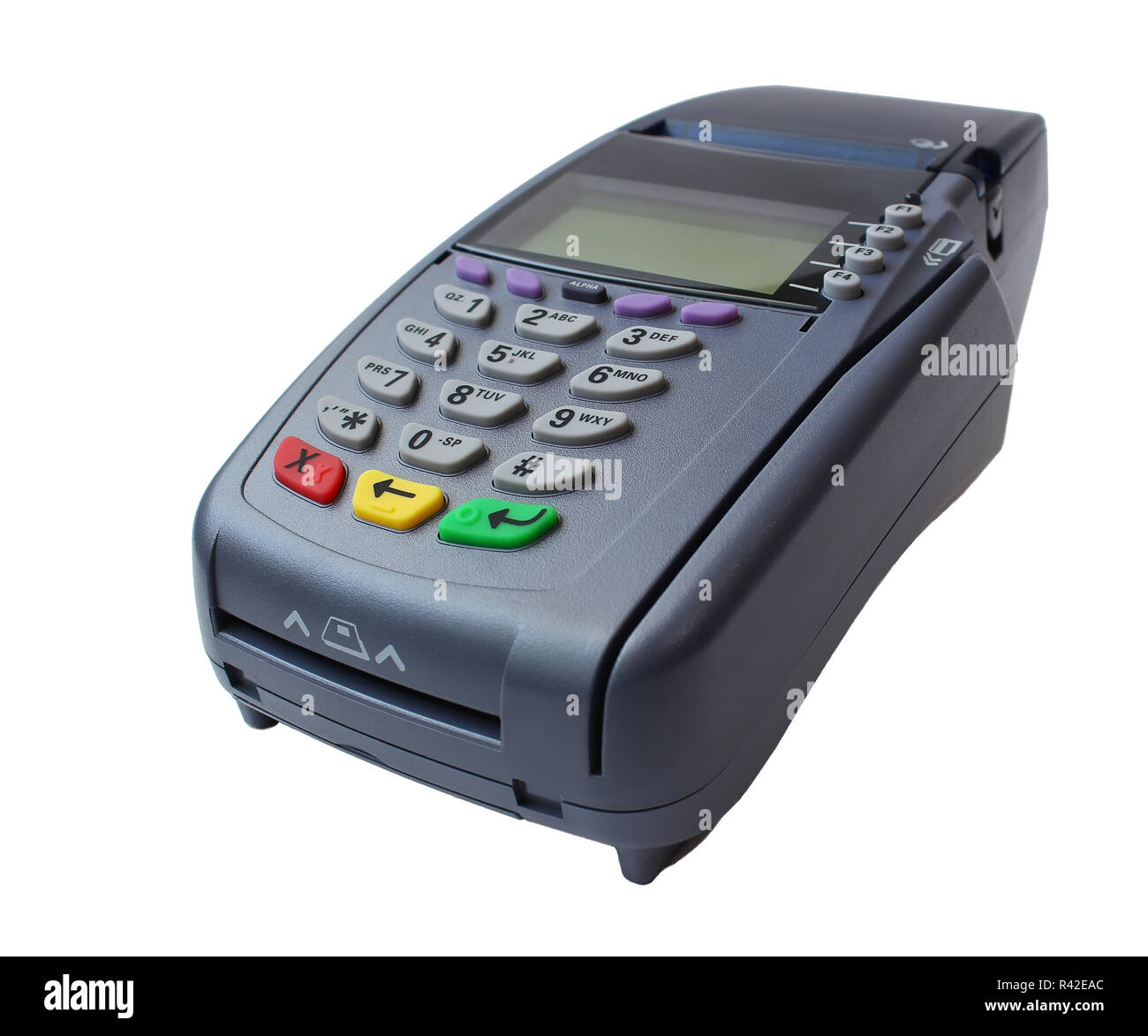 payment terminal on white background isolated Stock Photo - Alamy