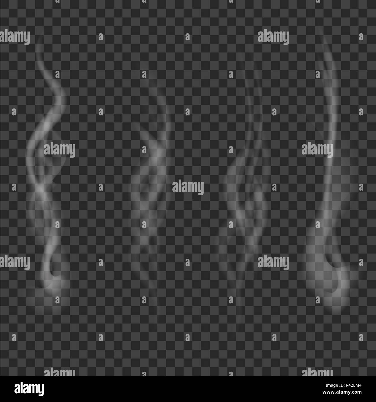 Set gray smoke isolated Black and White Stock Photos & Images - Alamy