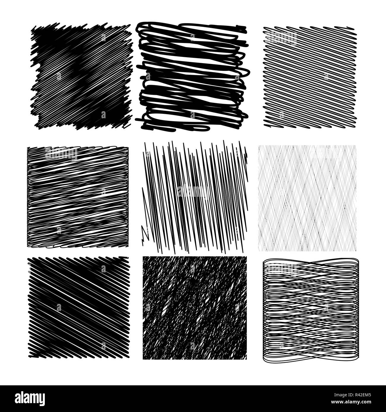 Patterns hand drawn linear Black and White Stock Photos & Images - Alamy