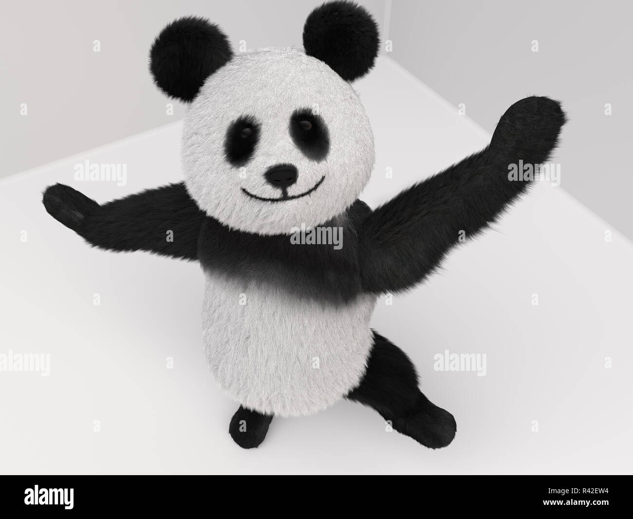 panda fluffy mascot 3d Stock Photo - Alamy