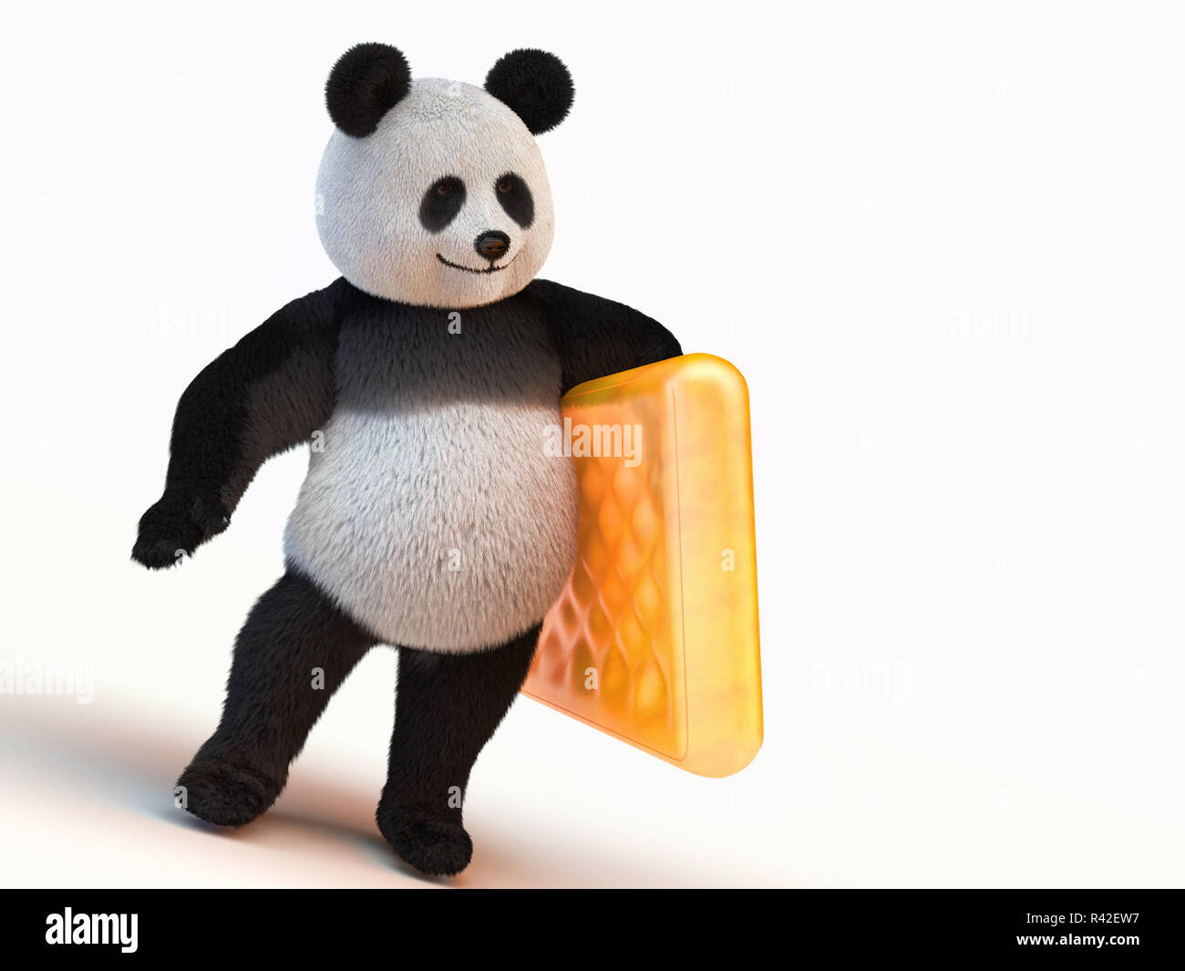 fluffy, fuzzy, furry, downy 3d render panda character Stock Photo - Alamy