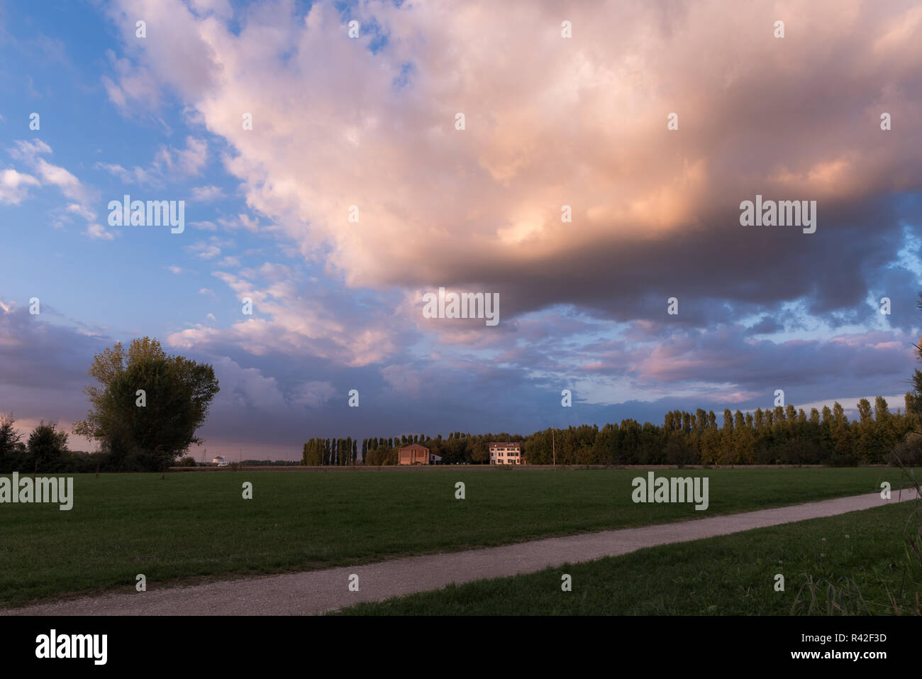 Public park during sunset in Ferrara city Stock Photo - Alamy