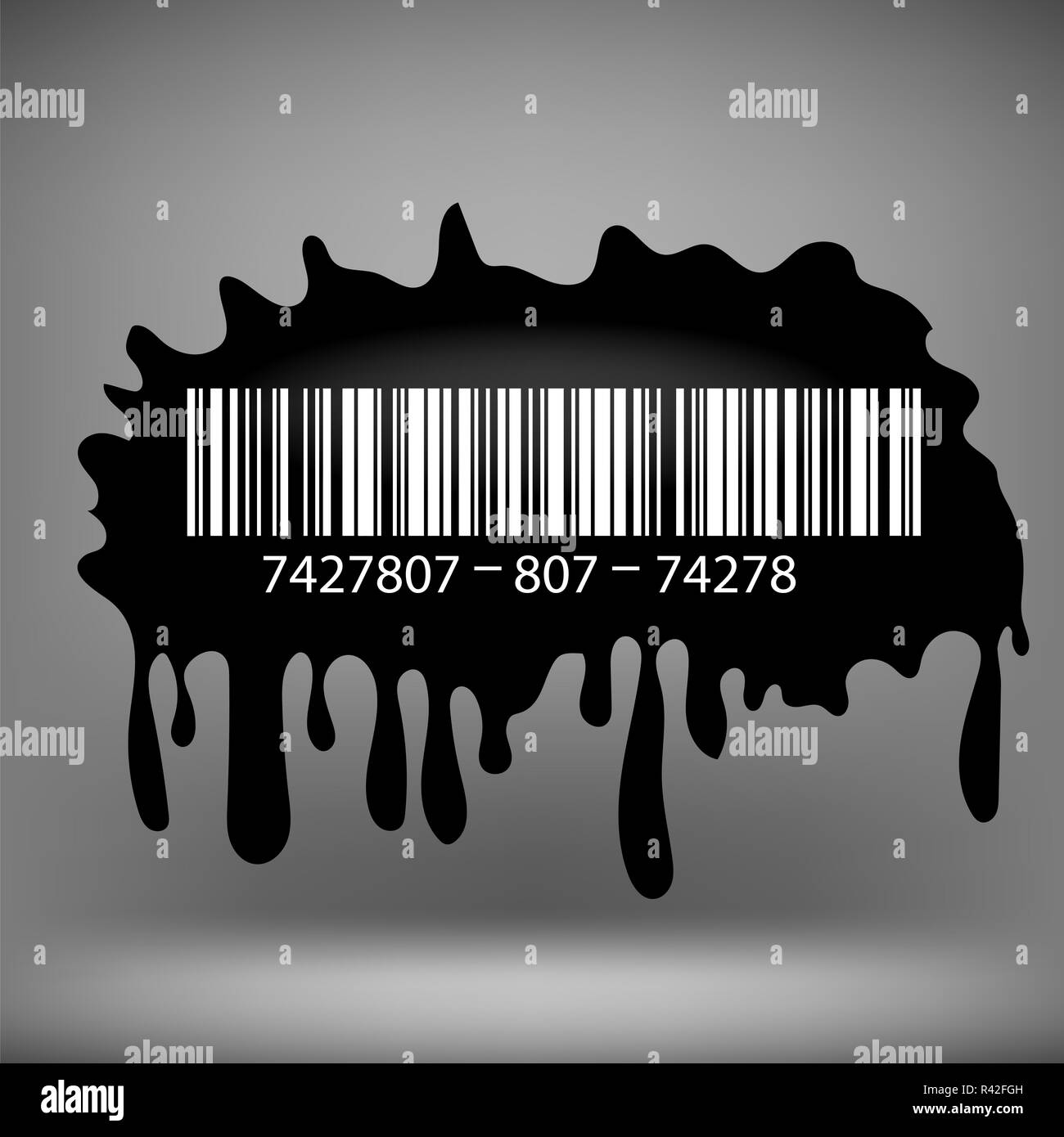 Ink Blot with Barcode Stock Photo - Alamy