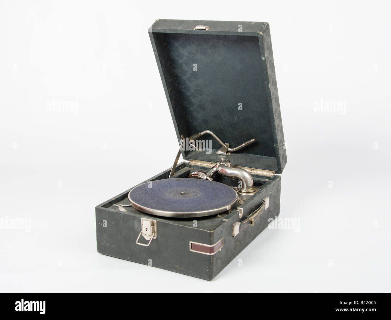General view without gramophone records on a white background isolated ...