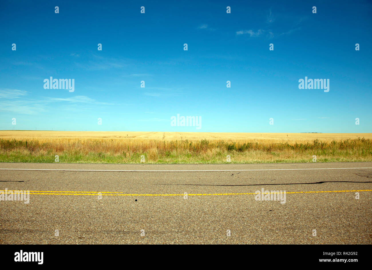 Field and Road Stock Photo - Alamy
