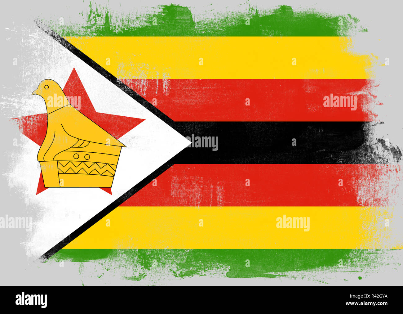 Zimbabwe flag paint hi-res stock photography and images - Alamy