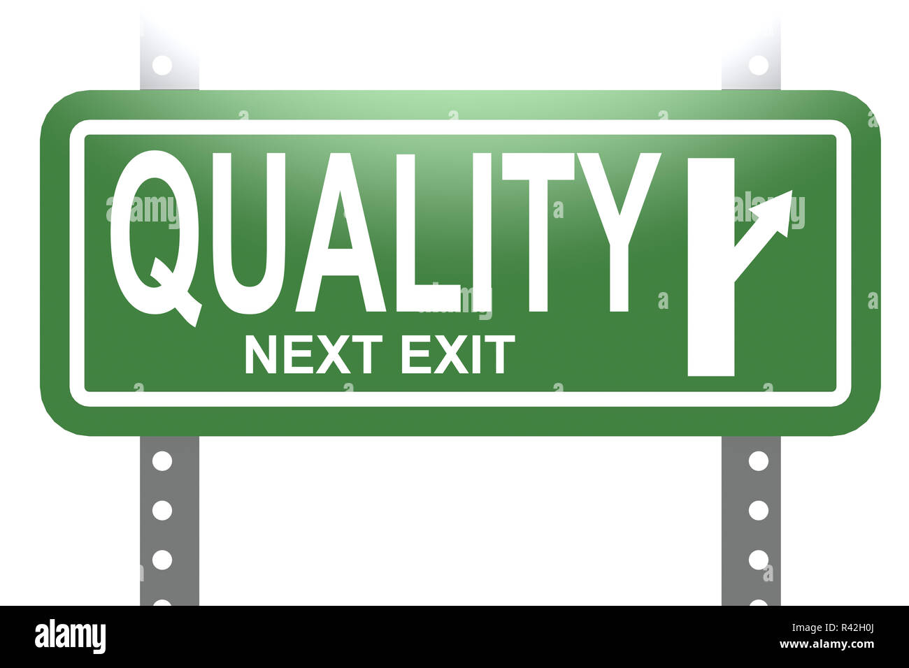 Quality green sign board isolated Stock Photo - Alamy
