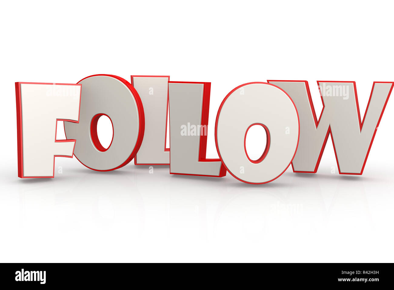 Follow word on white background Stock Photo - Alamy