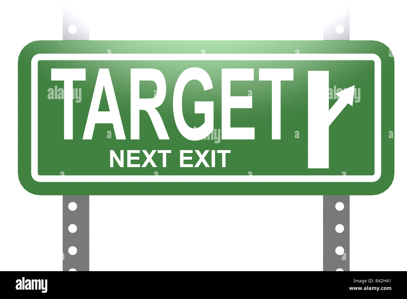 Target green sign board isolated Stock Photo - Alamy