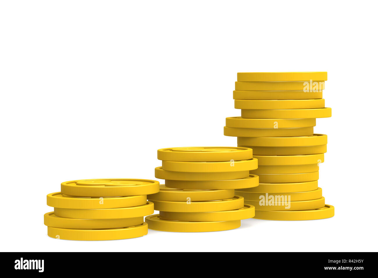 Stack of coin isolated Stock Photo - Alamy