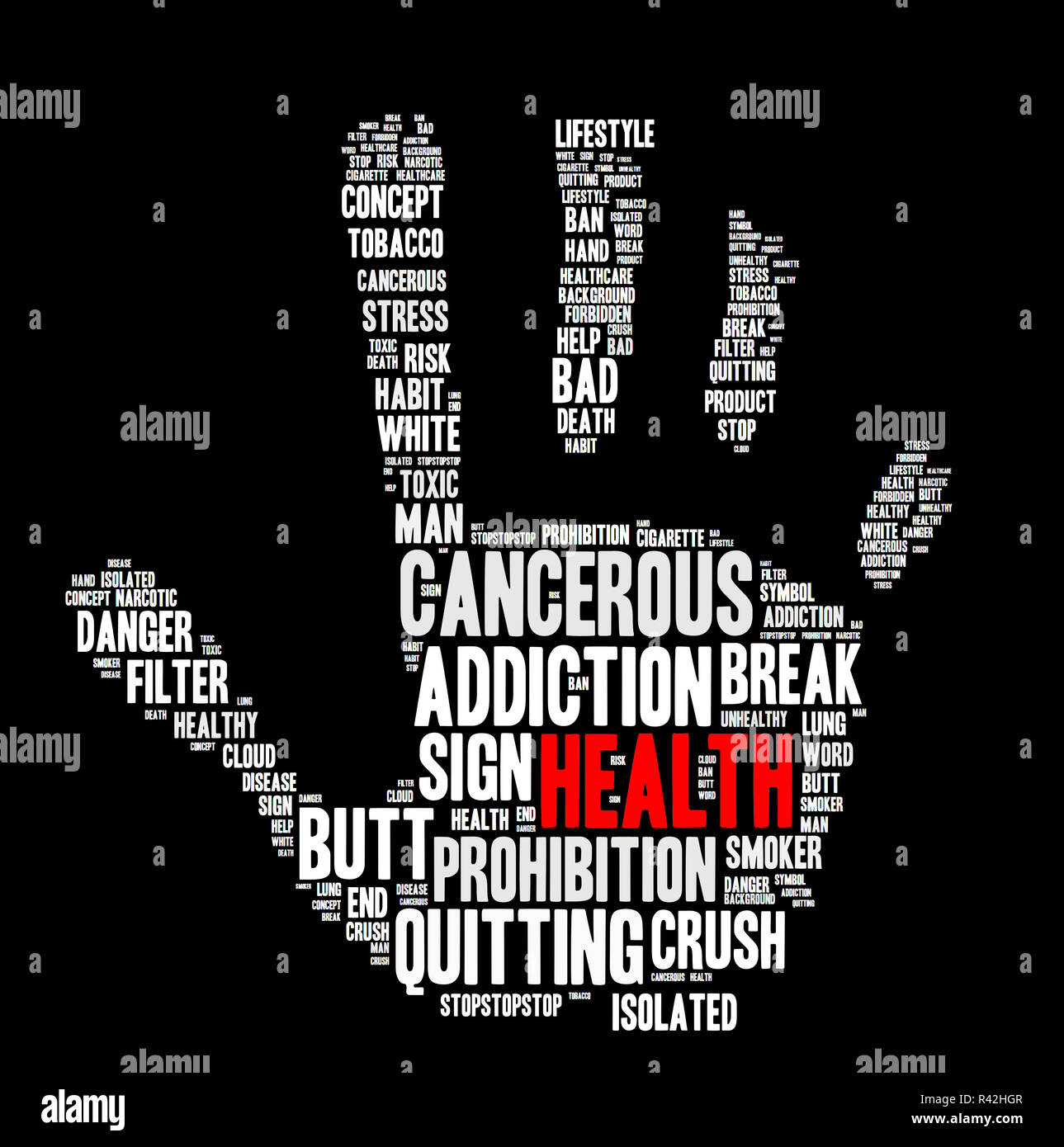 Stop smoking word cloud concept Stock Photo - Alamy