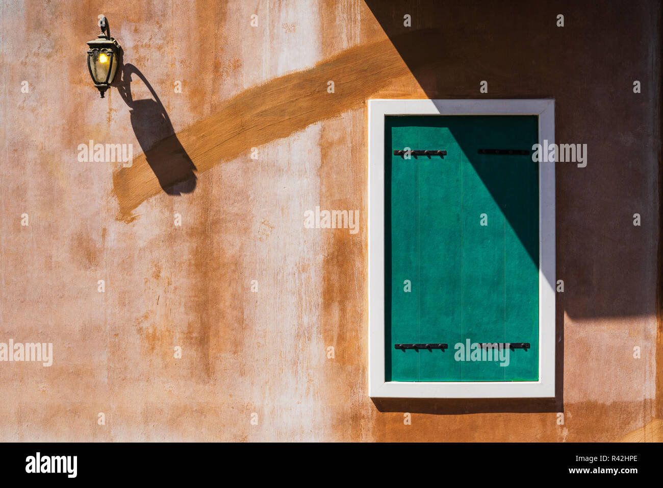 Exterior of fake windows decorate on a house Stock Photo - Alamy