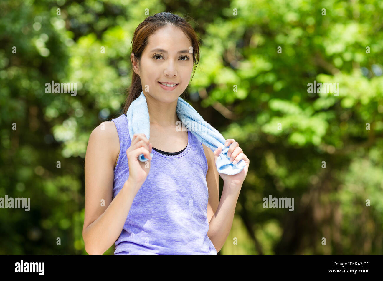 Young woman after running Stock Photo - Alamy