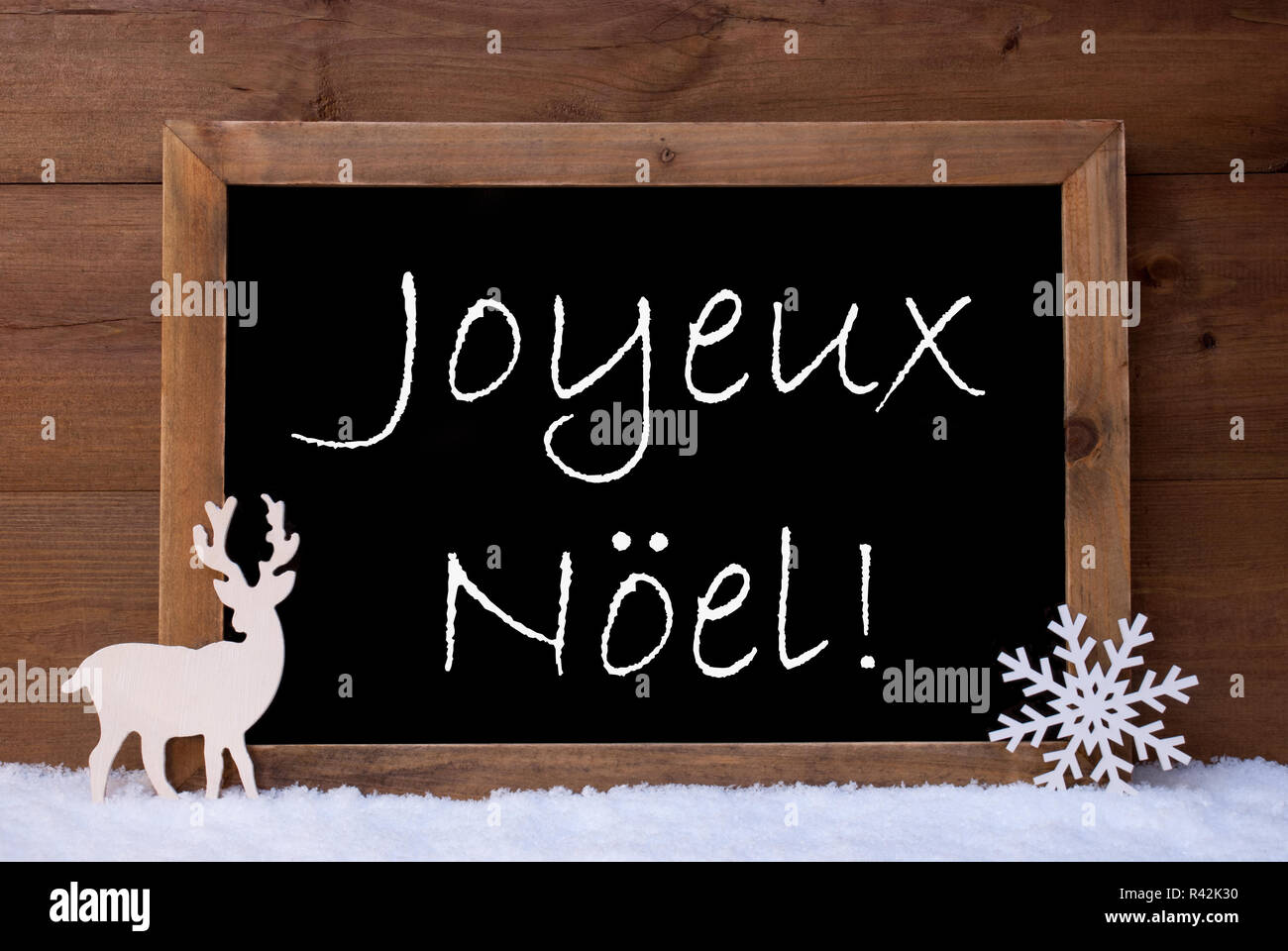 card,blackboard,snow,reindeer,joyeux noel christmas mean Stock Photo ...
