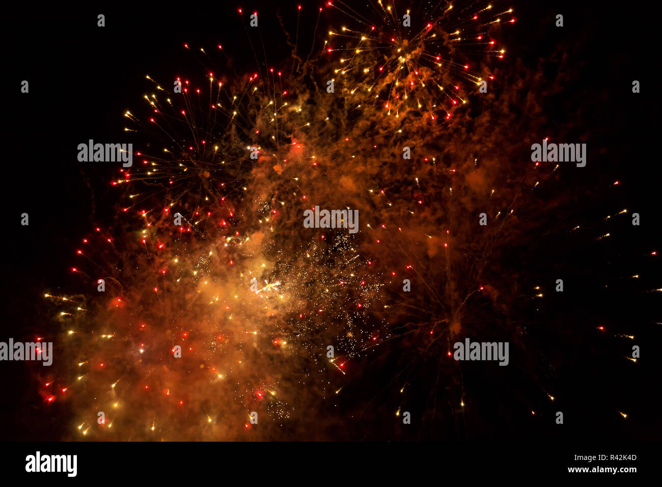 Fireworks in the night sky Stock Photo - Alamy