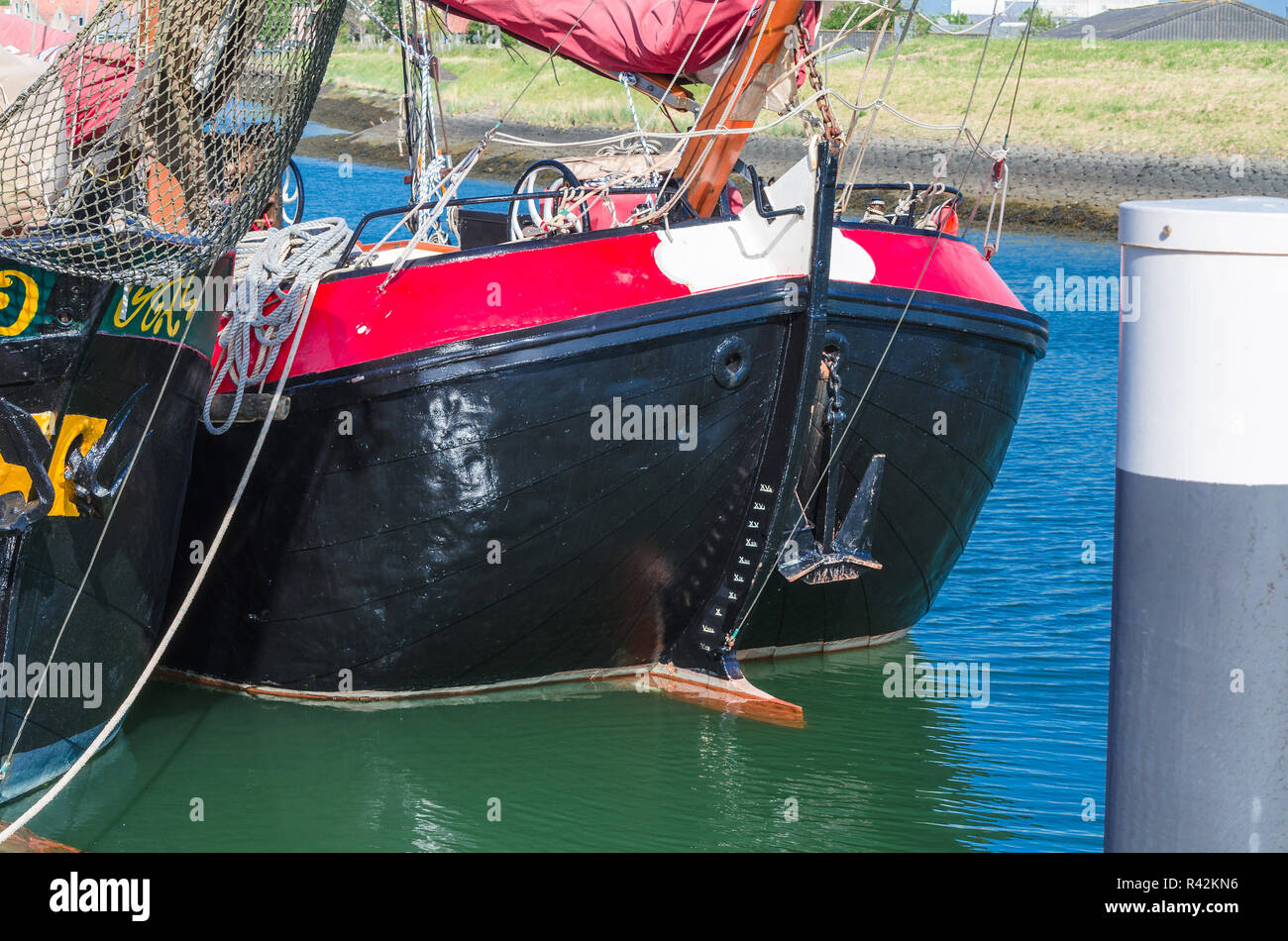 deck of a wooden sailing ship Stock Photo - Alamy
