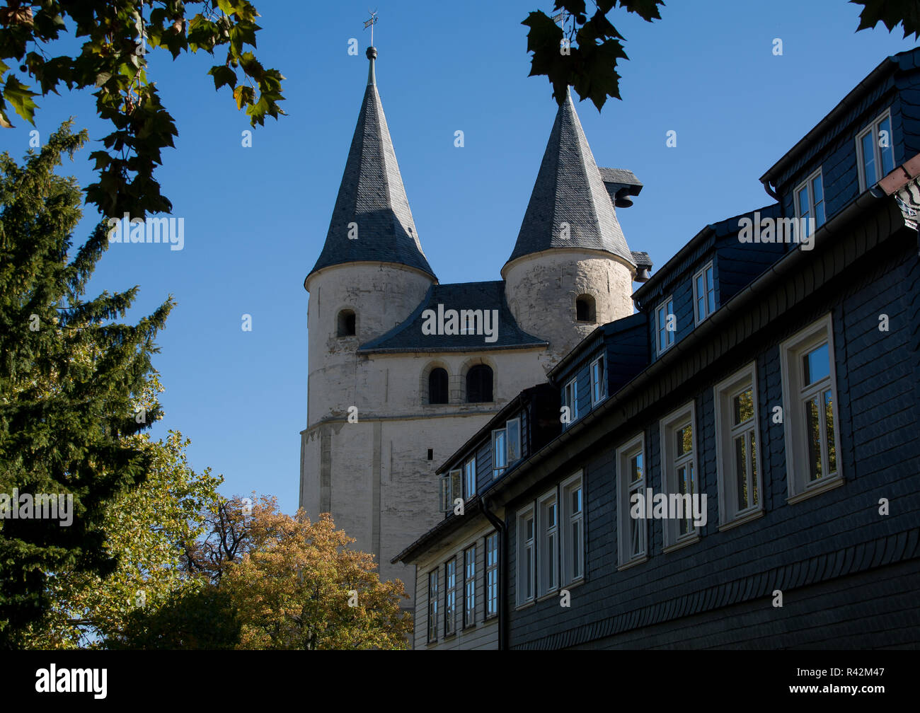 Too tower of the church called Saint Jacobus Stock Photo - Alamy