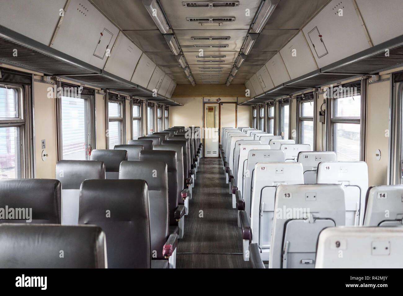 Interior of the Trans-Siberian Express train, connecting Moscow with ...