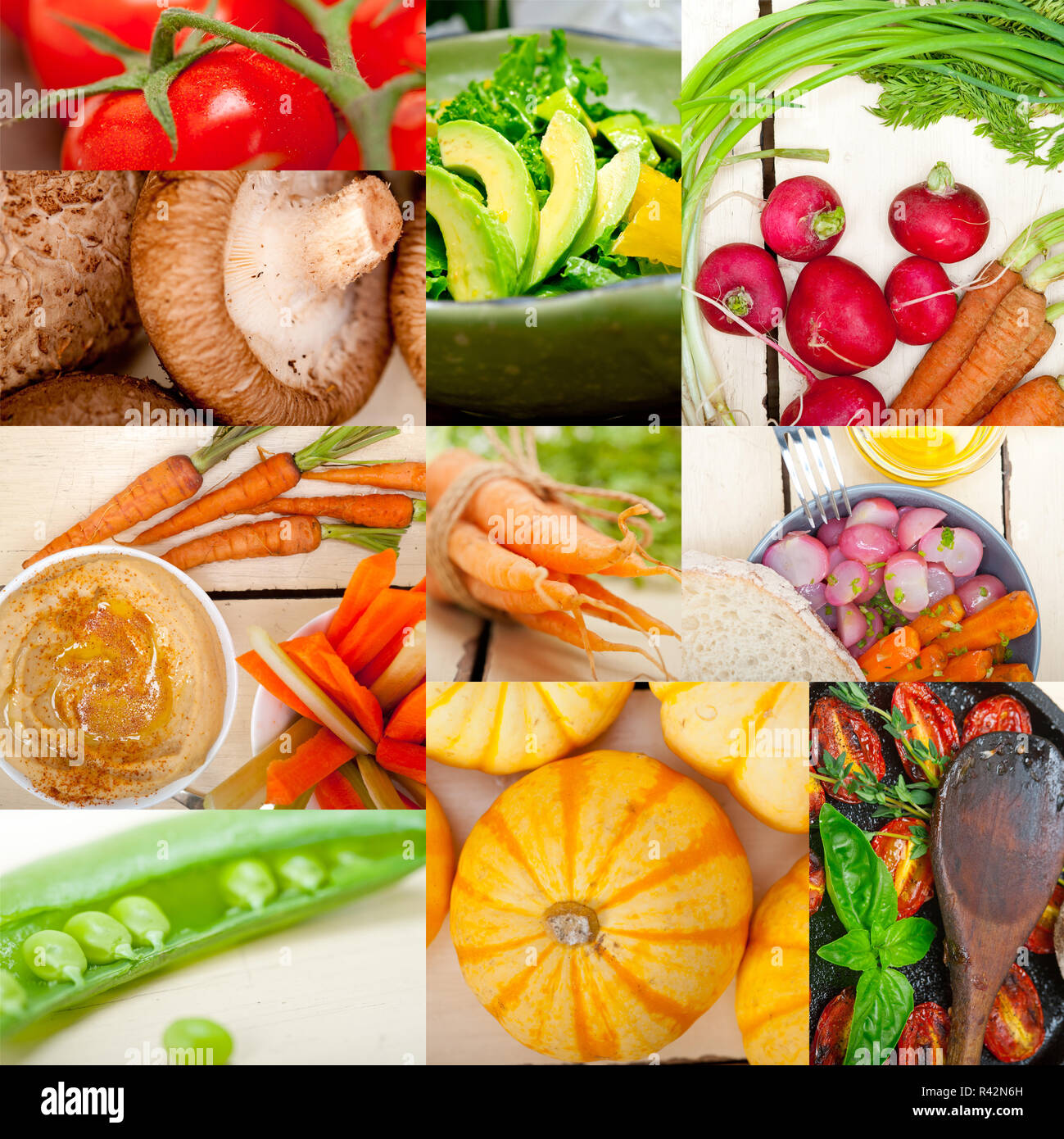 hearthy vegetables collage composition Stock Photo - Alamy