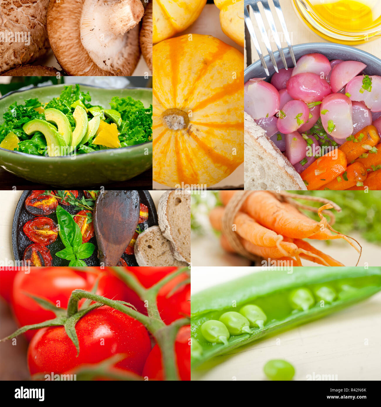 hearthy vegetables collage composition Stock Photo - Alamy
