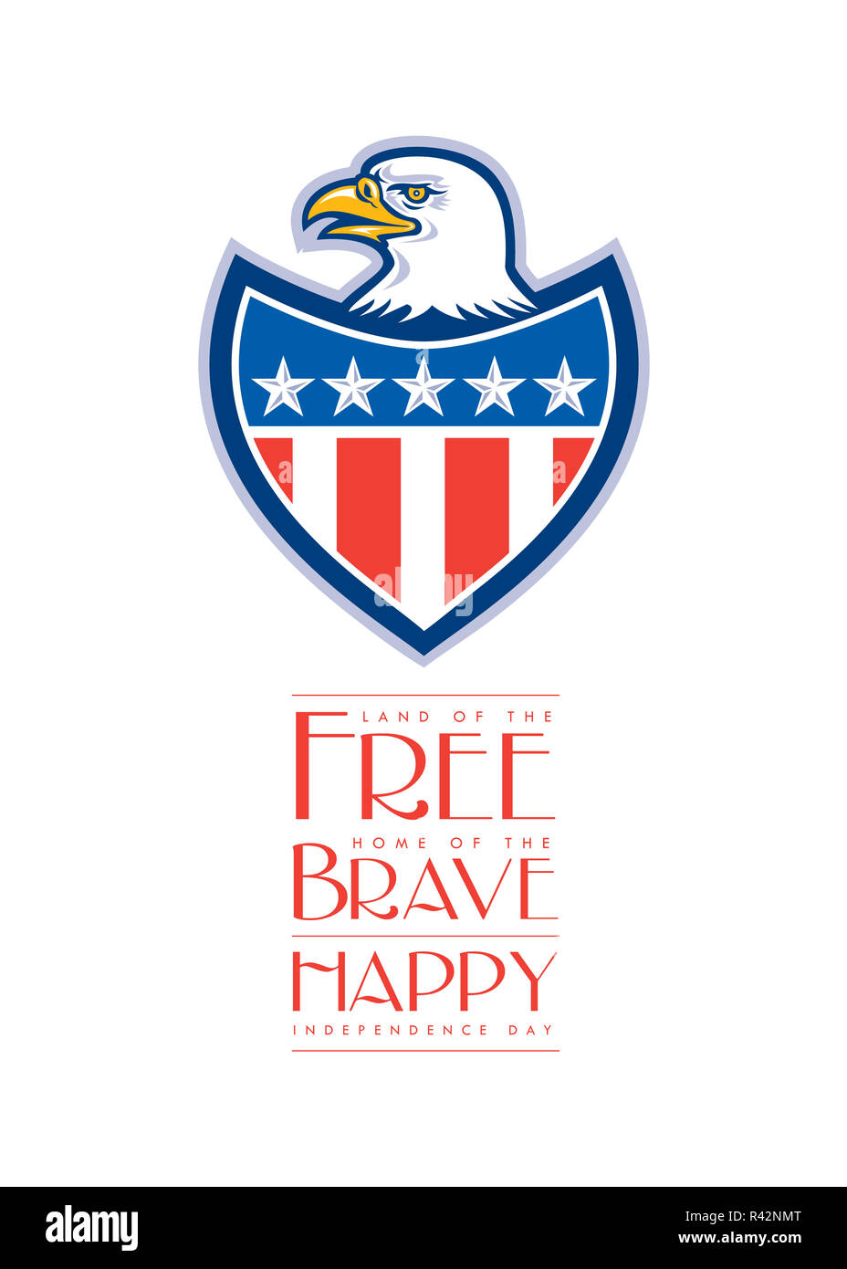 Independence Day Greeting Card-American Bald Eagle Flag Shield Stock ...