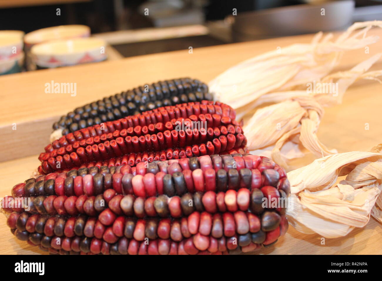 Pictures of dried corn taken in the kitchen of a farmer in Central ...