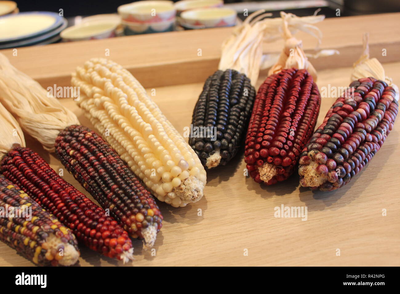 Pictures of dried corn taken in the kitchen of a farmer in Central ...